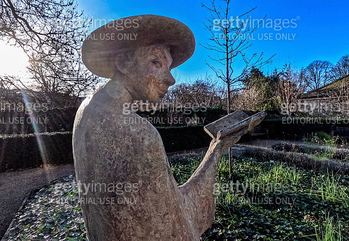 A statue of Cardinal John Henry Newman in the gardens of the Museum of ...