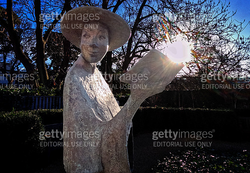 A statue of Cardinal John Henry Newman in the gardens of the Museum of ...