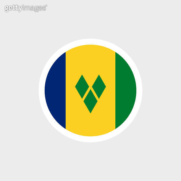 Flag of Saint Vincent and the Grenadines. Blue-yellow-green flag with ...