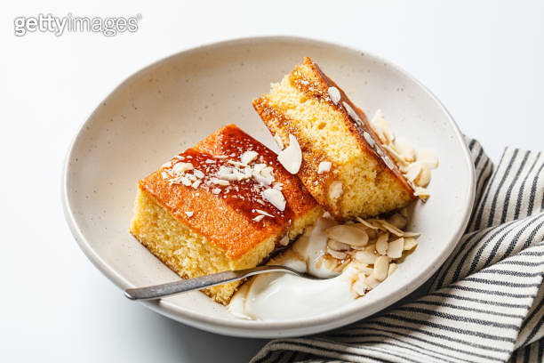Citrus Israeli cake. Orange pound cake with yogurt, almonds and syrup ...