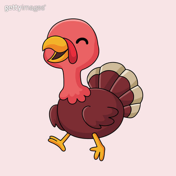 Vector cartoon cute little turkey 이미지 (2155800888) - 게티이미지뱅크