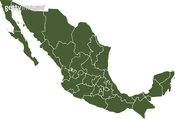 vector map of mexico color 이미지 (1975332969) - 게티이미지뱅크