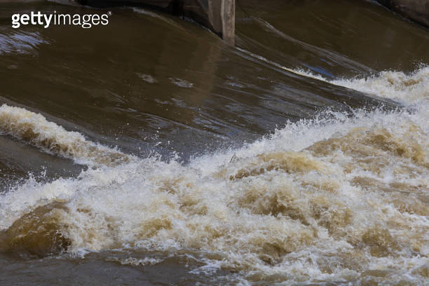 River Svratka and Svitava in the city of Brno, Czech Republic. Diluted ...