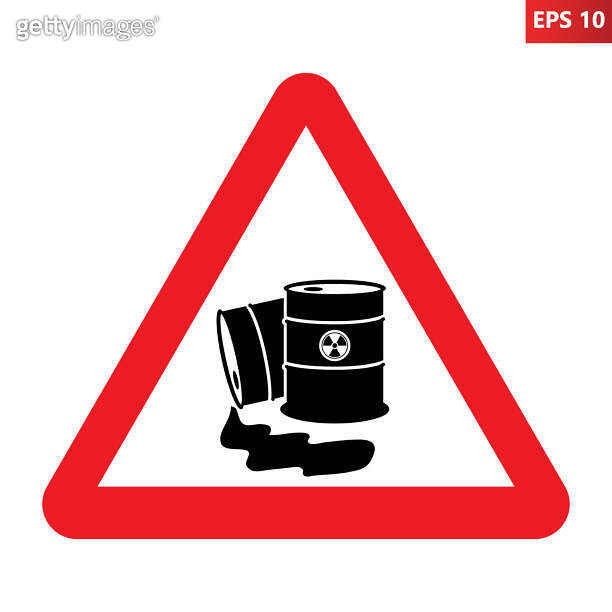Caution hazardous waste symbol. 이미지 (1950035837) - 게티이미지뱅크