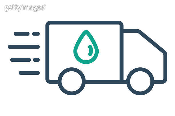 Water delivery icon. truck with water drop . icon related to supply ...