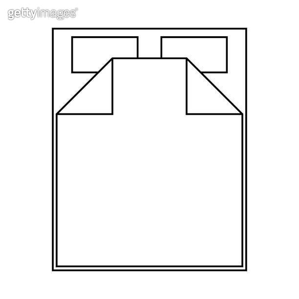 Double bed icon. Architectural furniture symbol. 이미지 (2073354000) - 게티이미지뱅크