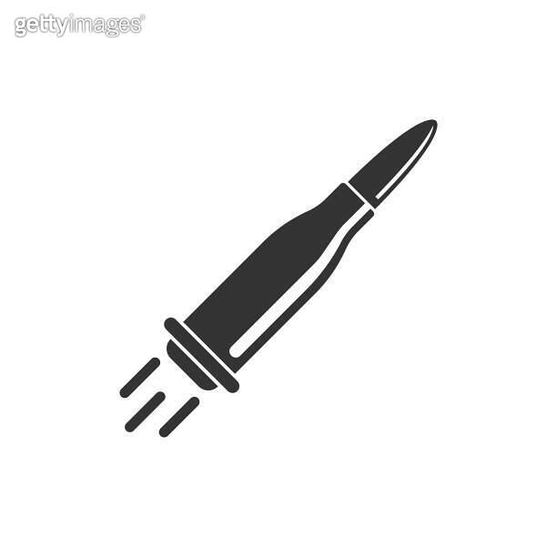 Cartridges icon in flat style. Bullet ammunition symbol vector ...