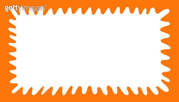 Wave rectangle frame. Doodle scalloped edge border with wavy pattern ...