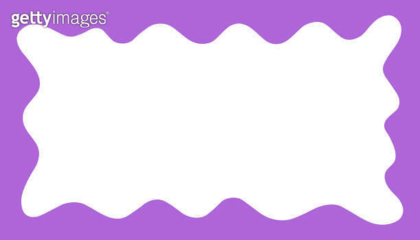 Wave rectangle frame. Doodle scalloped edge border with wavy pattern ...