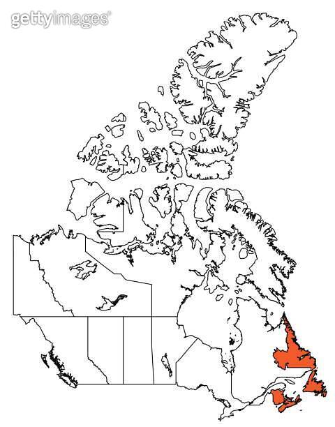 Outline of the map of Canada, Newfoundland and Labrador (2151145449 ...
