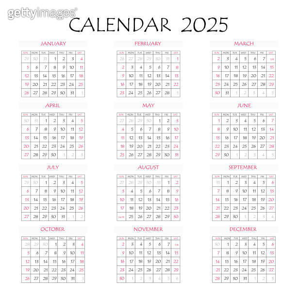 2025 calendar planner. Corporate week. Template layout, 12 months ...
