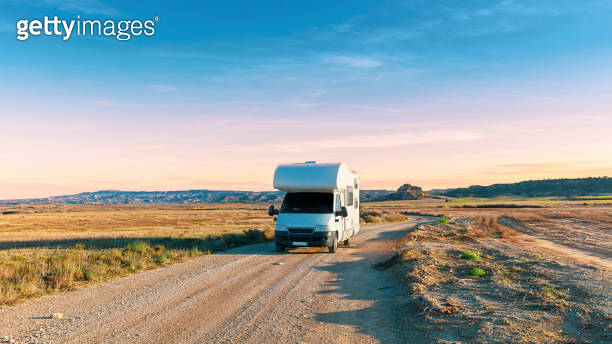 Motorhome on the wild road- travel destination, adventure, road trip ...