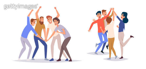 Business team. Group of success managers celebrate business victory ...