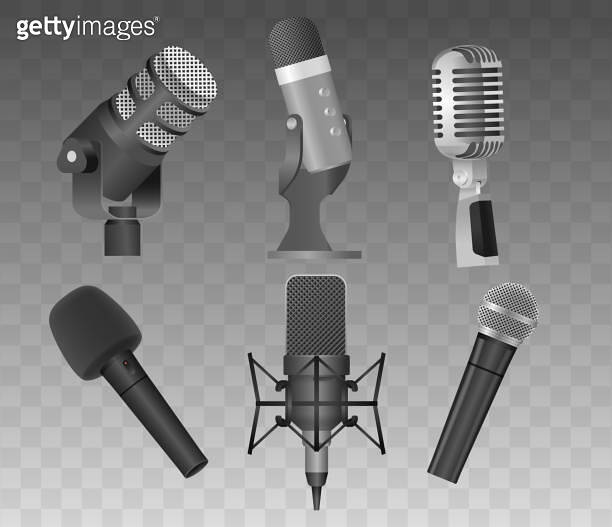 Microphone Designs Showcasing Different Styles And Uses. Realistic 3d ...
