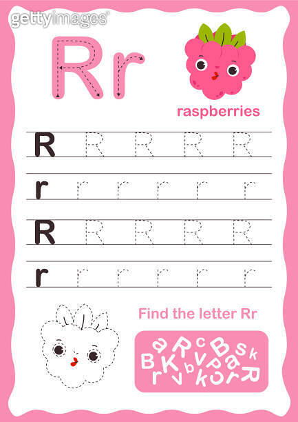 Tracing letters alphabet. Uppercase and lowercase letter R Engish ...