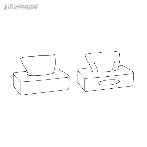 Hand drawn Kids drawing Cartoon Vector illustration tissue box icon ...