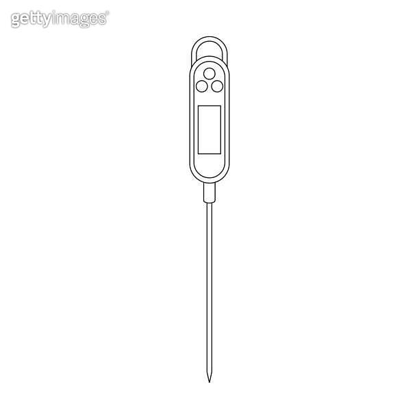 Hand drawn kids drawing cartoon Vector illustration food thermometer ...
