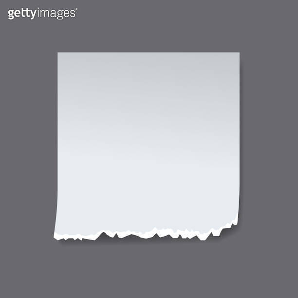 Ripped Or Torn White Paper Sheet With Frayed Edges. Blank Scrapbooking ...