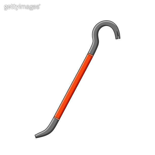 Crowbar Isolated Vector Versatile Hand Tool With A Flat, Metal Shaft ...