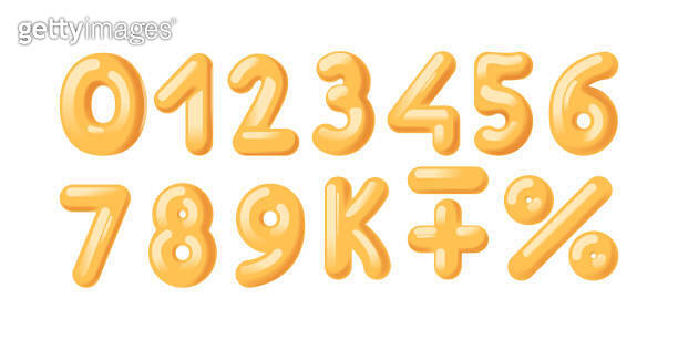 Vibrant Set Of Yellow 3d Numbers And Mathematical Symbols Rendered In A ...