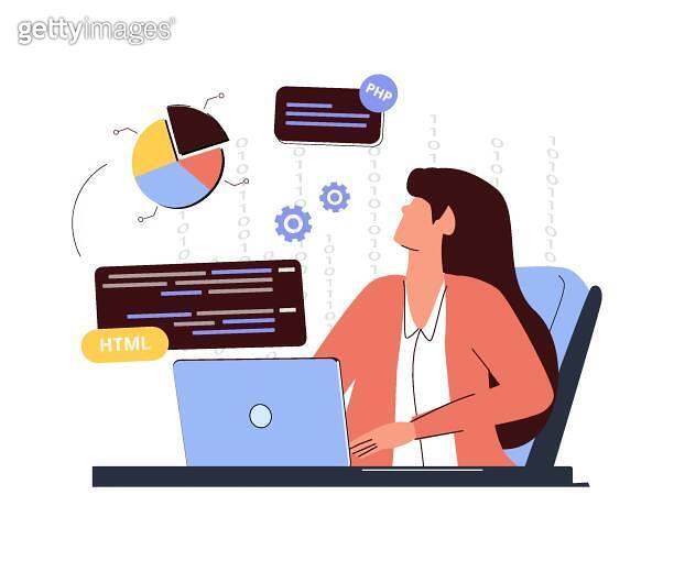 Analytics and data science abstract concept vector illustration. Big ...
