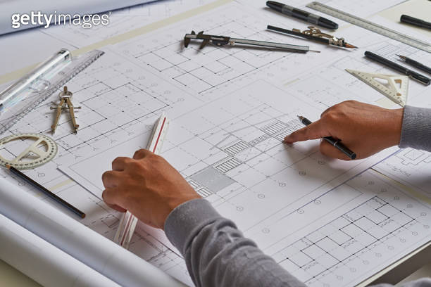 Architect engineer contractor design working drawing sketch plan ...
