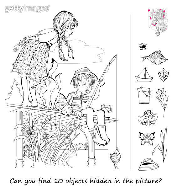 Can you find 10 objects hidden in the picture? Logic puzzle game for ... Can you find 10 objects hidden in the picture? Logic puzzle game for ...