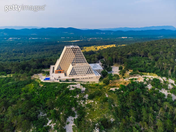 Santuario di Monte Grisa Church from above. Trieste, Italy (2022678037 ...