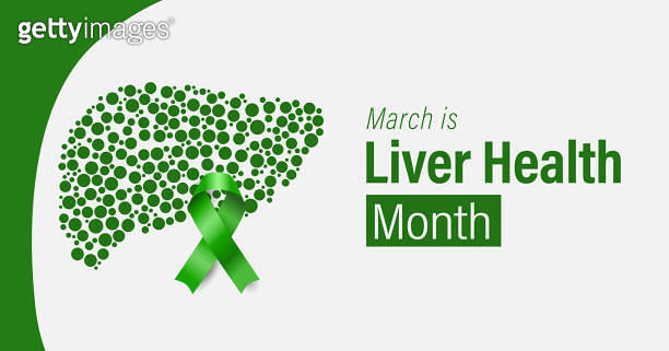 March is Liver Health Month campaign banner. Cancer awareness. Holiday ...