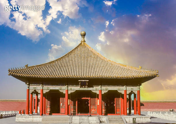 The Hall of Central Harmony located between the Hall of Supreme Harmony ...