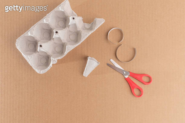 materials for crafts, how to make a paper ram from egg box and empty ...