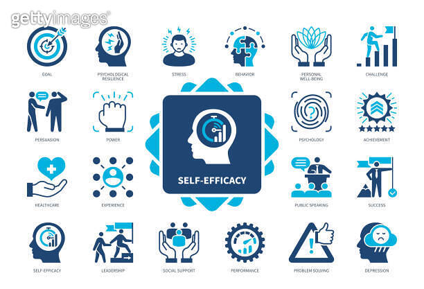 Self-Efficacy solid icon set 이미지 (2160048680) - 게티이미지뱅크