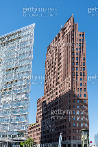 Berlin Germany, April 28, 2024. High-rise building on Potsdamer Platz ...