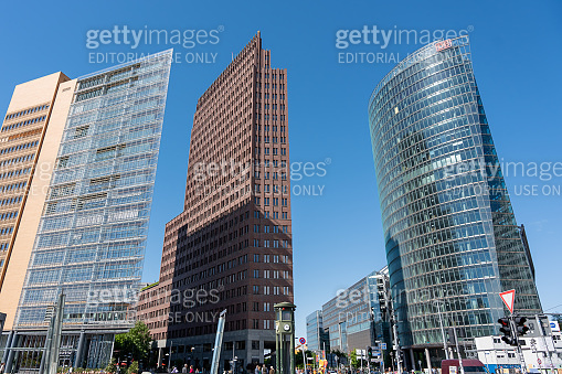 Berlin Germany, April 28, 2024. High-rise building on Potsdamer Platz ...