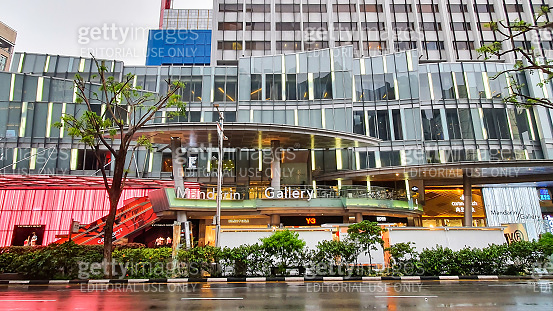 View Of Shopping Mall At Orchard Road Area In A Rainy Day, Singapore ...