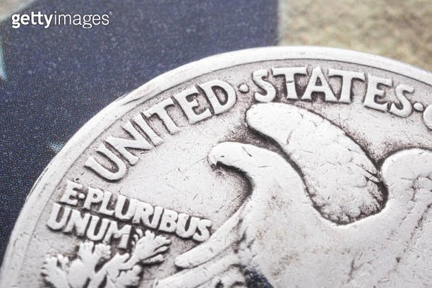 Detail with the inscription E Pluribus Unum (Out of many, one) on an ...