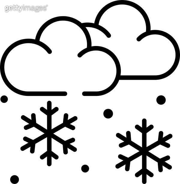 Snow Cloud outline vector illustration 이미지 (2134825988) - 게티이미지뱅크