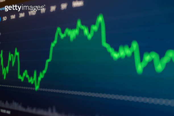 Stock market success chart on the screen. Selective focus.Blurred image ... Stock market success chart on the screen. Selective focus.Blurred image ...
