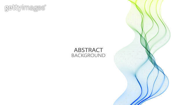 Blue green vertical wave lines on a white background, design element ...