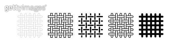 Textile fabric icons. Textile symbol. Interlacing of fibers. Vector 이미지 ...