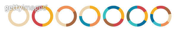 Pie charts diagrams. Different color circles isolated. Infographic ...