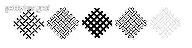 Textile fabric icons. Textile symbol. Interlacing of fibers. Vector 이미지 ...