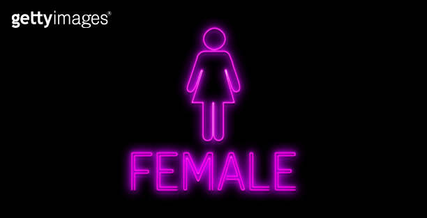 Woman sign neon. Origami design template. International Women's Day ...