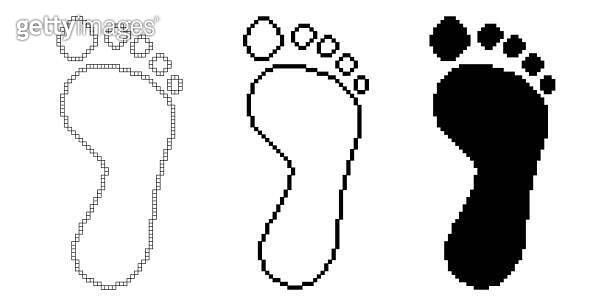 pixel art footprint icon set 이미지 (2022303172) - 게티이미지뱅크