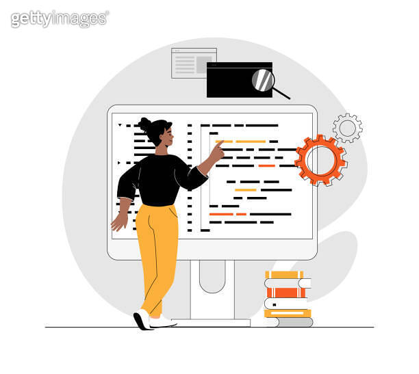Backend Development Coding And Programming Web Developer Creating Program Code On Monitor