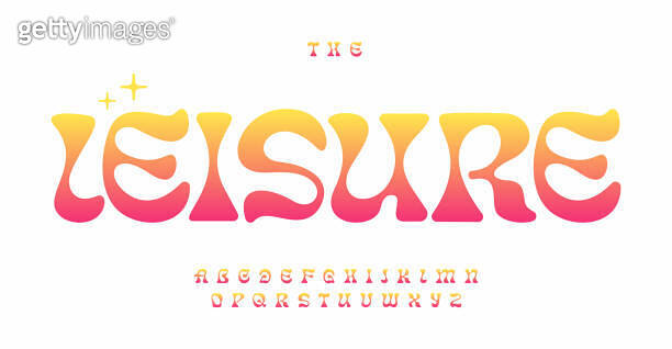 Summer beach alphabet, playful fluid letters, joyful vacation font for ...