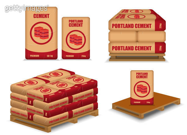 Building Material Supplies, cement sack. Eps Vector 이미지 (2156420379) - 게티이미지뱅크
