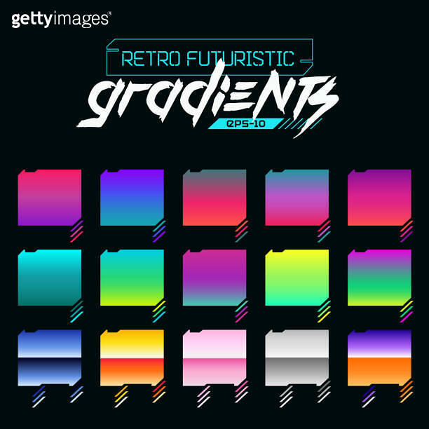 Cyberpunk color palette, futuristic combinations of colors and shades ...