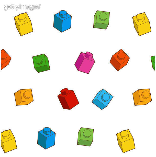 Simple pattern of building block, bricks for children. Vector isometric ...