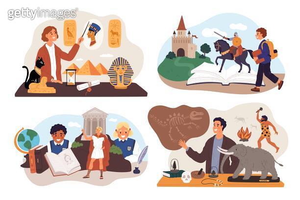 History lesson. Teachers talk about ancient civilizations, Egypt and ...